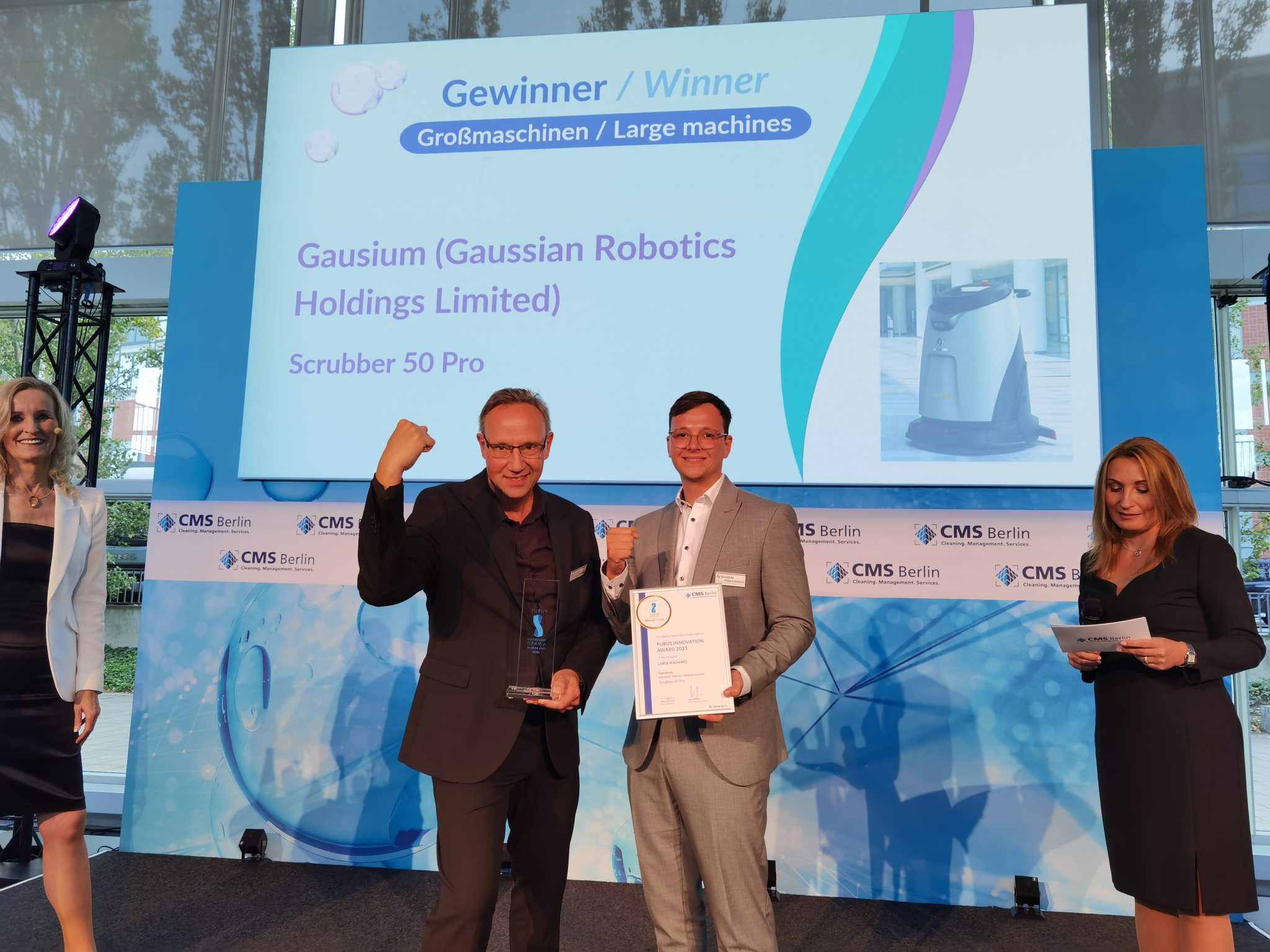 Scrubber 50 Pro Wins CMS Purus Innovation Award 2023 in the Large Machine Category - Gausium